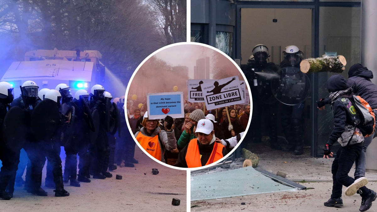 Riot police fire water cannons and tear gas amid mass Covid protests in ...