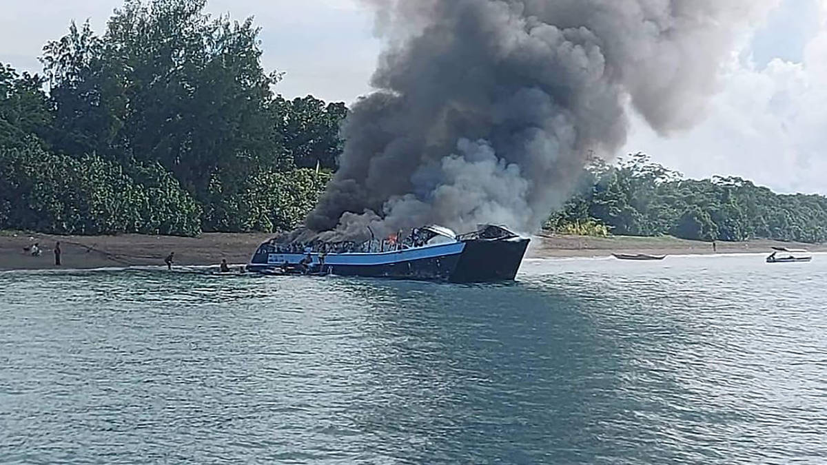 Seven dead and more than 120 rescued from water after ferry fire in ...
