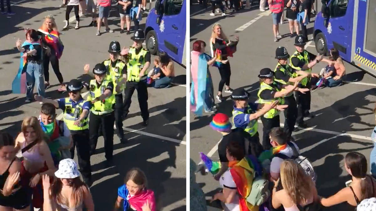Fury as Lincoln police officers filmed dancing the Macarena at pride ...