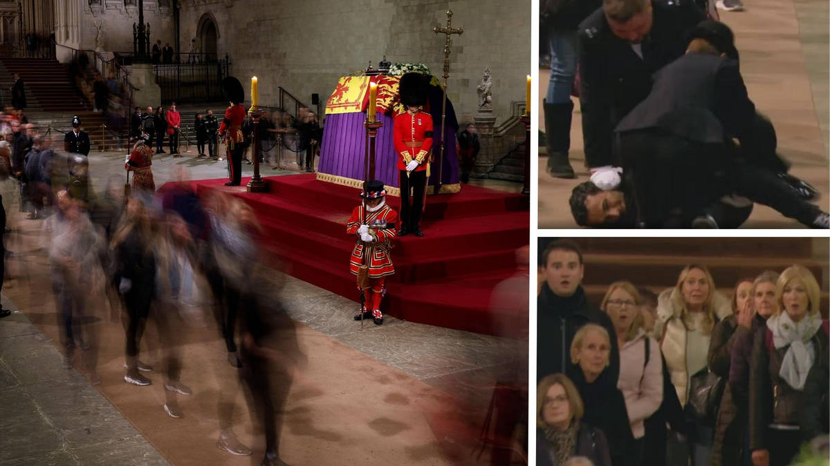 Man arrested after running up to Queen's coffin and 'lifting the Royal ...