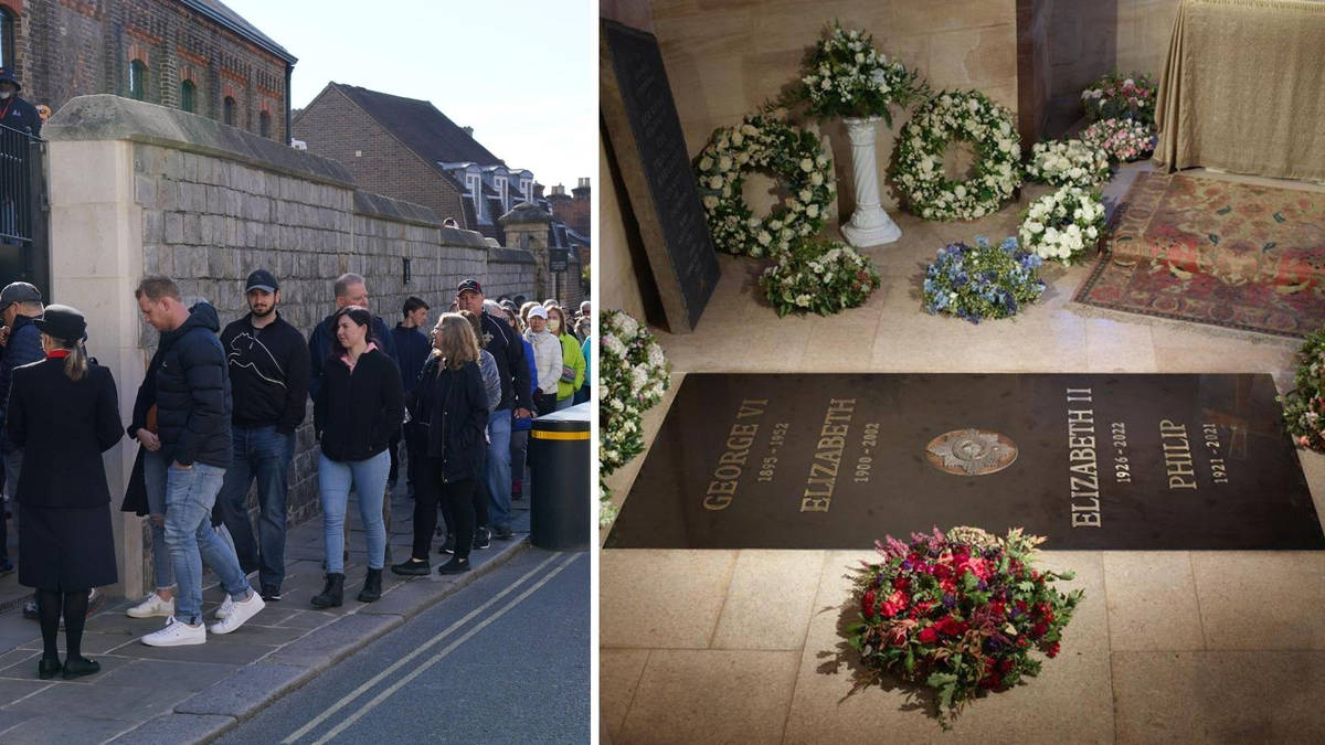 Hundreds of people queue in Windsor to see the Queen’s final resting ...