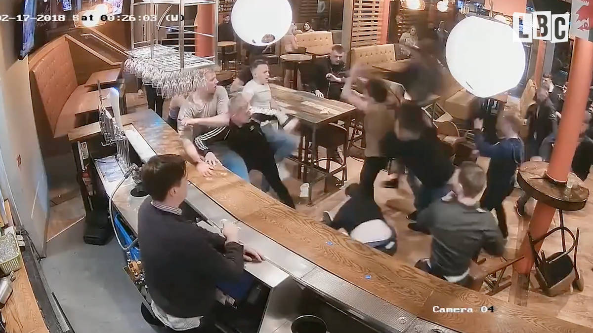Bar Fight Descends Into 20-Man Mass Brawl With Stools And Glasses ...