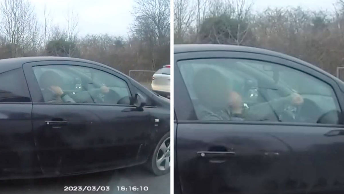 Furious motorist caught on camera using mobile phone while driving gets ...
