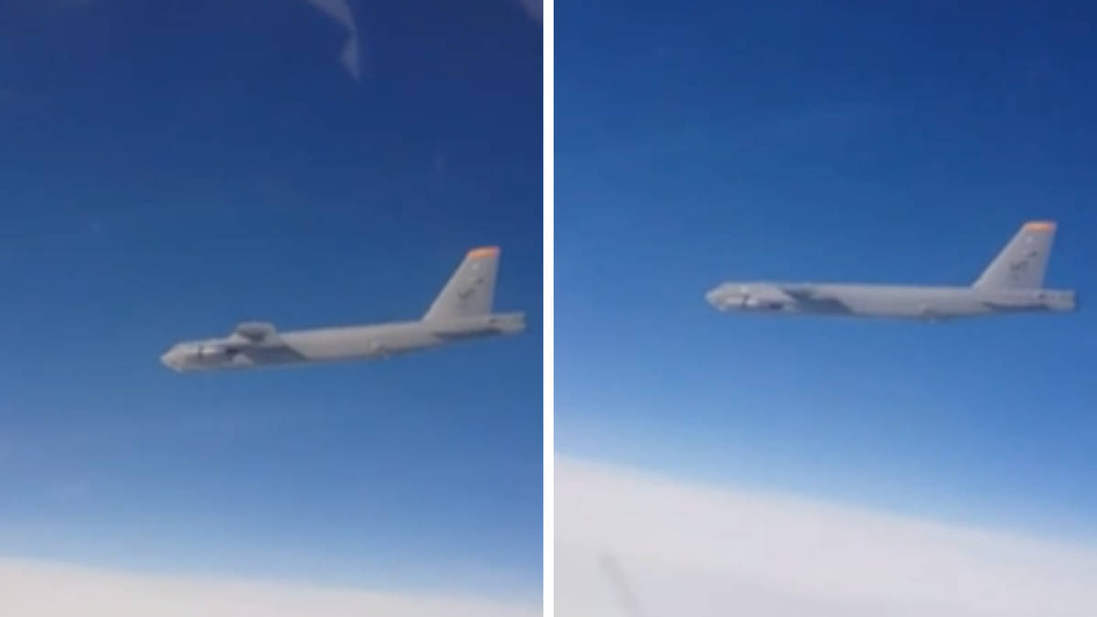 Tense footage shows Russian SU-35 fighter jet intercept two US nuclear ...