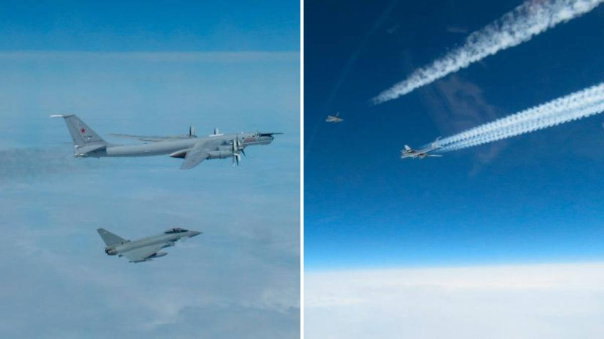 Moment RAF planes intercept Russian jet flying close to British ...