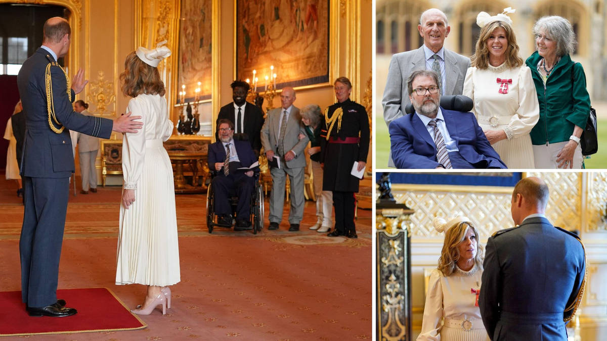 Kate Garraway receives MBE from Prince William as smiling husband Derek ...