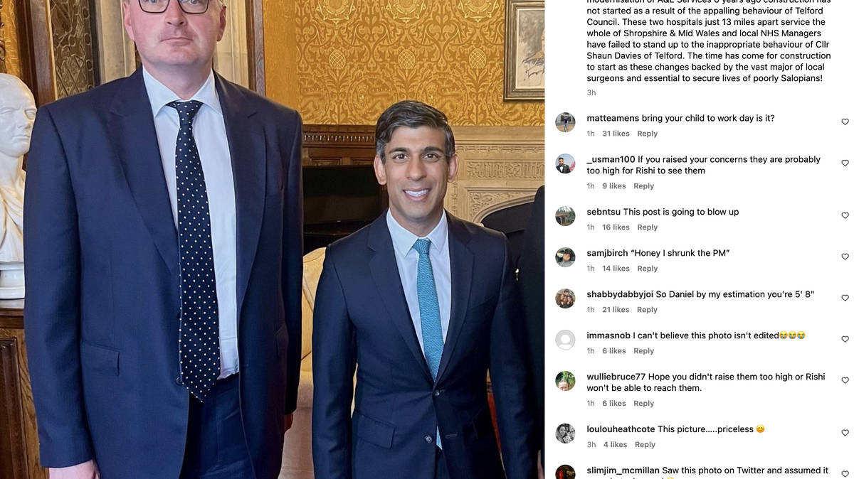 ‘Raising concerns’: Photo of PM Rishi Sunak next to UK’s tallest MP Dan ...