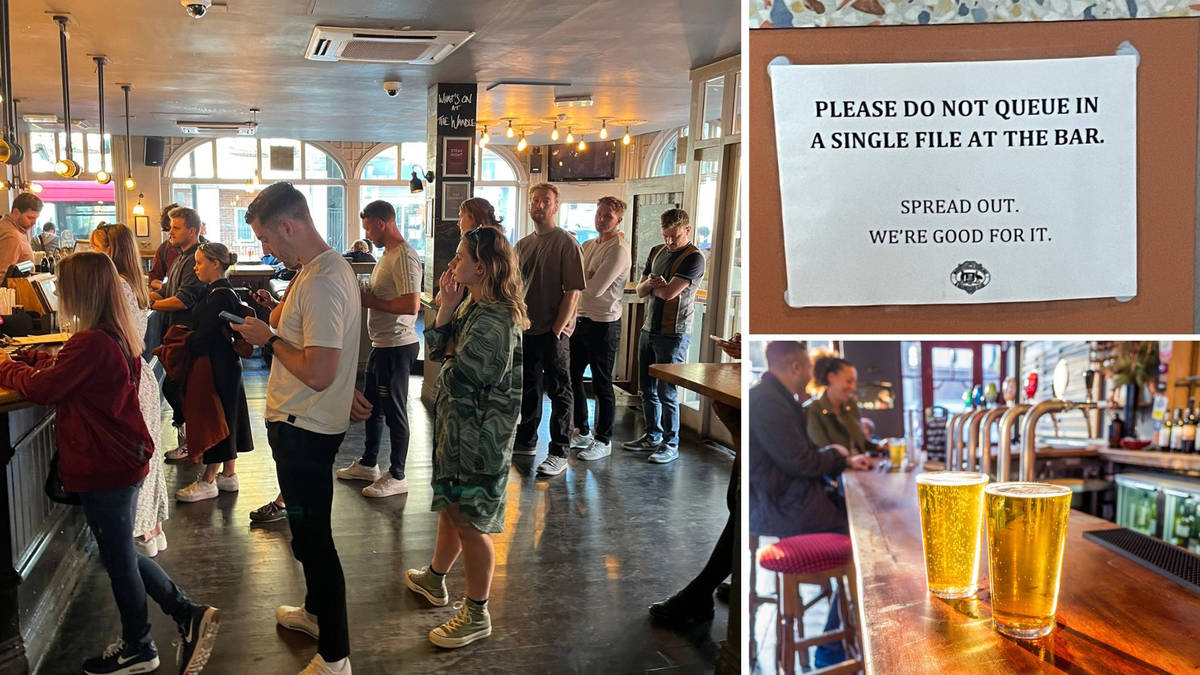 ‘It’s a pub not a post office!’: Brits slam new trend of ‘single file ...