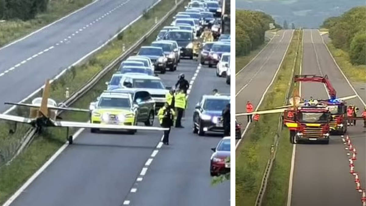 Miracle on the A40: Plane forced to make emergency landing on main road ...