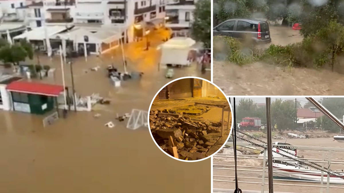 Devastating footage shows scale of flood-ravaged Skiathos as Brit ...