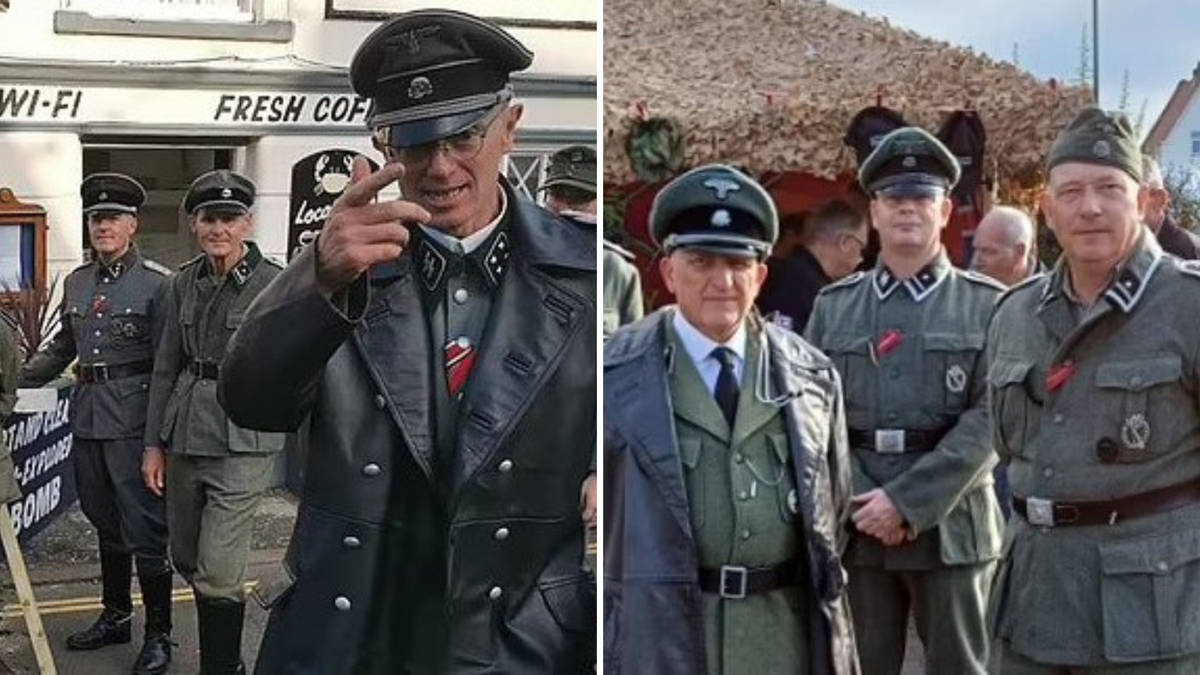 Nazi re-enactors 'marching in unison wearing SS uniform' chased from ...