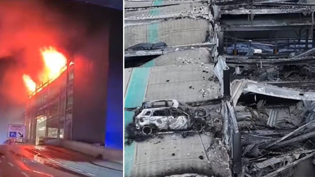 New drone footage shows devastating Luton fire car wreckage | LBC