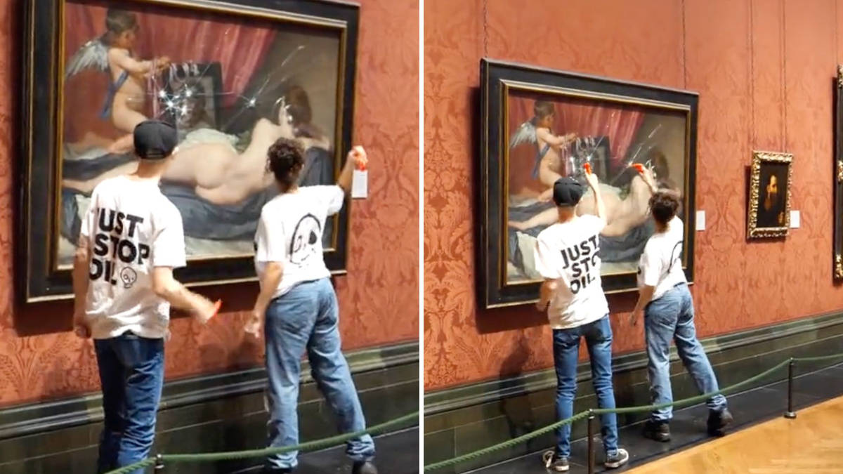 Just Stop Oil activists smash National Gallery painting famously ...