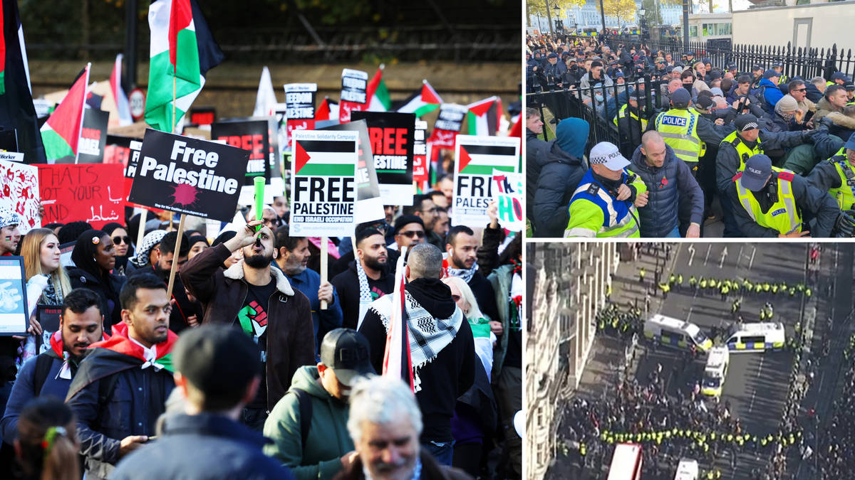 London pro-Palestine protests live: Counter-protesters clash with ...