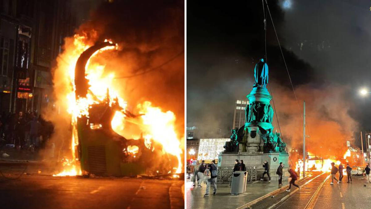 Buses and police car set on fire in 'far-right' riot erupts Dublin ...