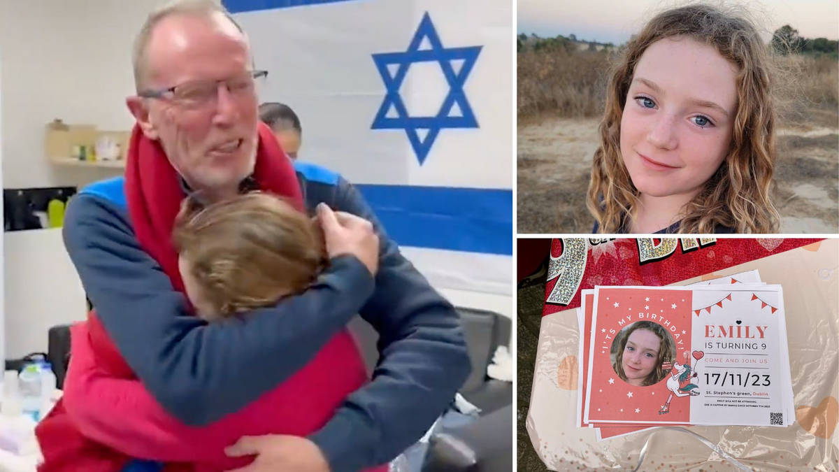Irish-Israeli girl Emily Hand, 9, reunites with father after Hamas ...
