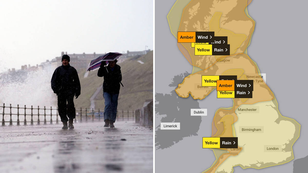 Storm Isha: UK weather map of wind and rain warnings as Met Office ...