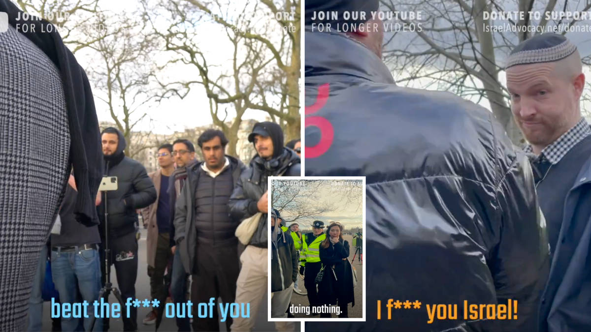 Shocking moment pro-Palestine protester tells lone Jewish man he should ...