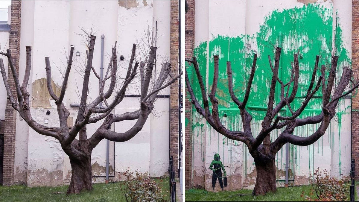 Banksy confirms tree mural spotted in London is his in online post | LBC