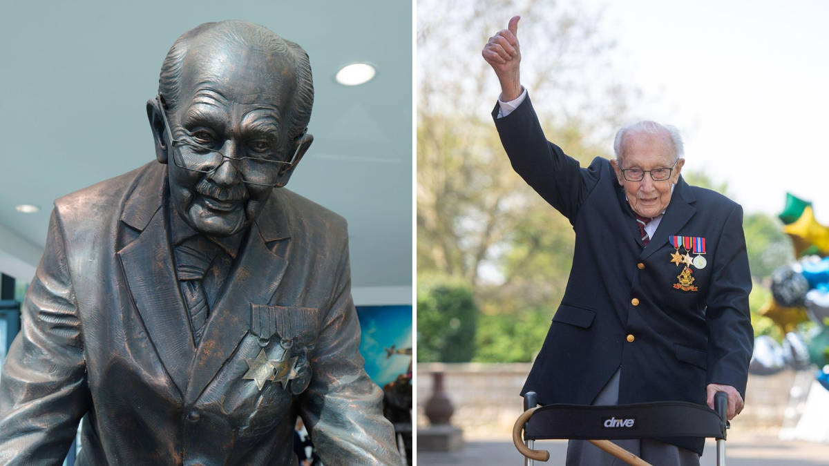 Life-size Captain Tom statue sells for over £3,000 after owner is ...