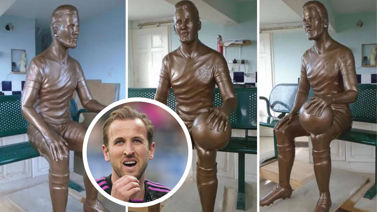 Photos of £7,200 Harry Kane statue kept in storage for years finally ...