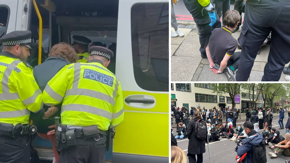 Police move in to arrest Peckham protesters blocking bus removing ...