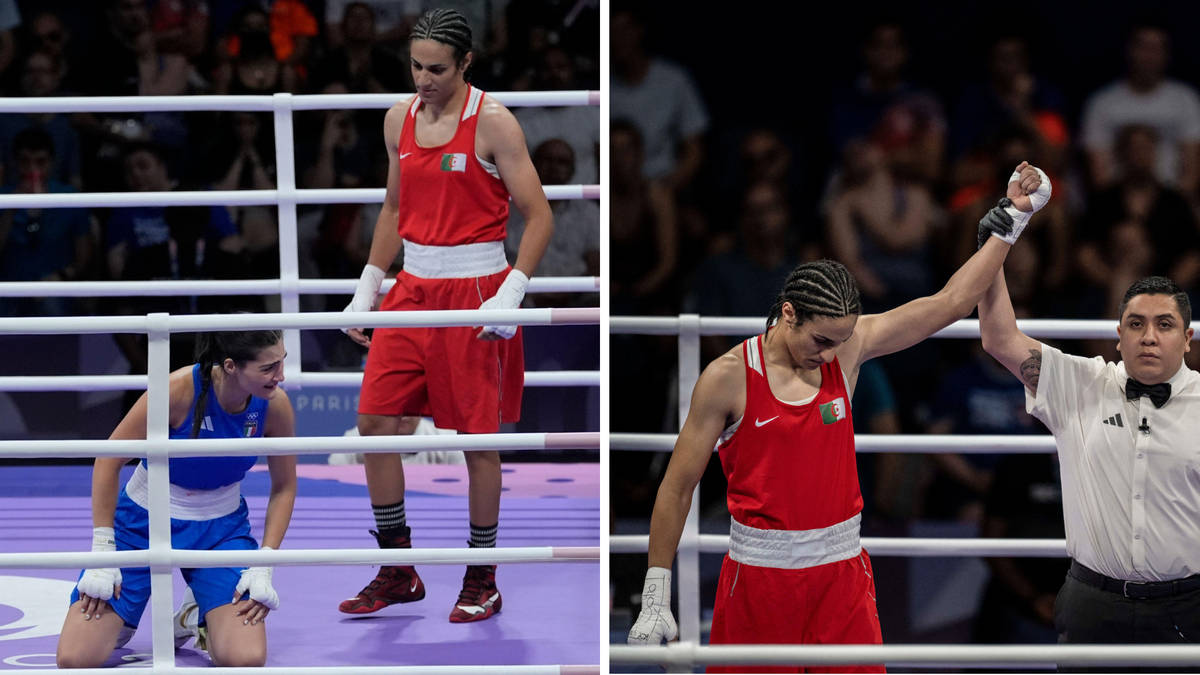 Female Olympic boxer bursts into tears after being punched in the face ...