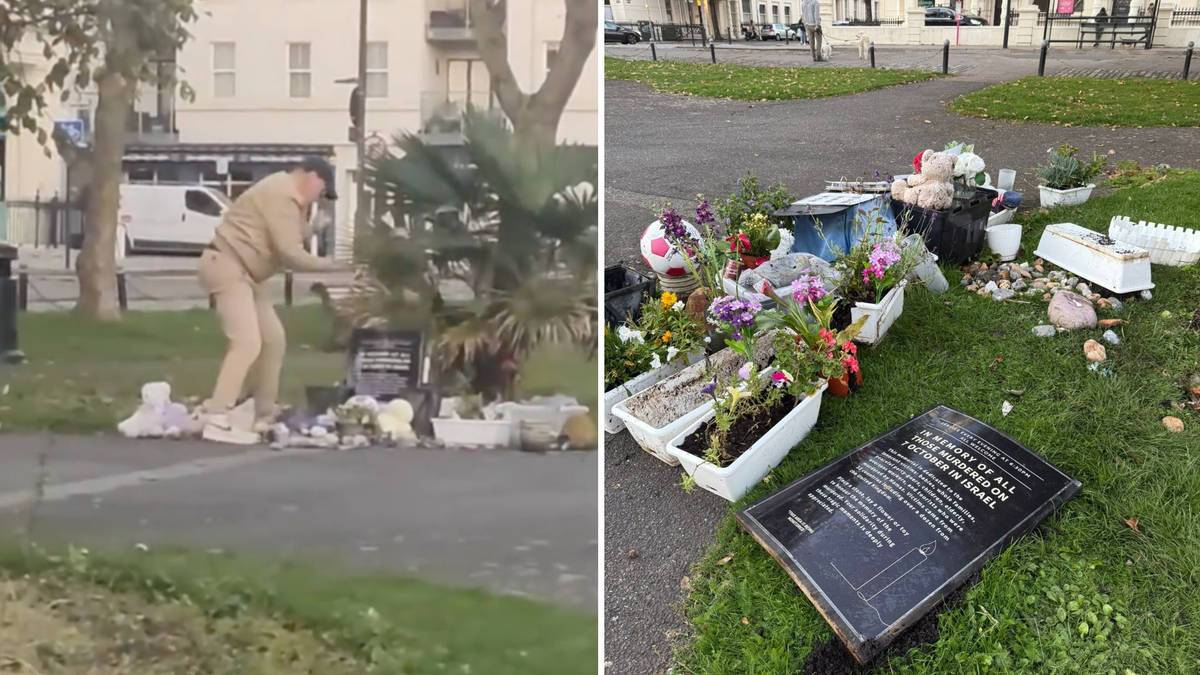 Hate crime probe launched after 'evil' man filmed destroying memorial ...