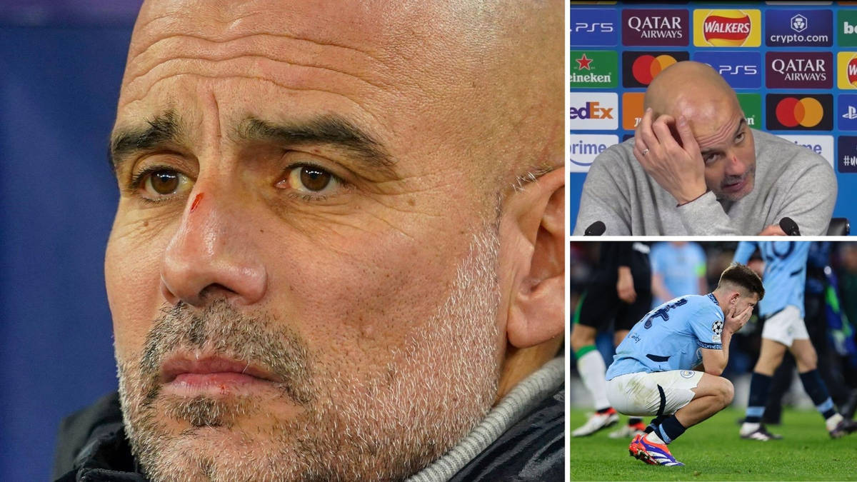 Pep Guardiola appears covered in scratches after Manchester City throw ...
