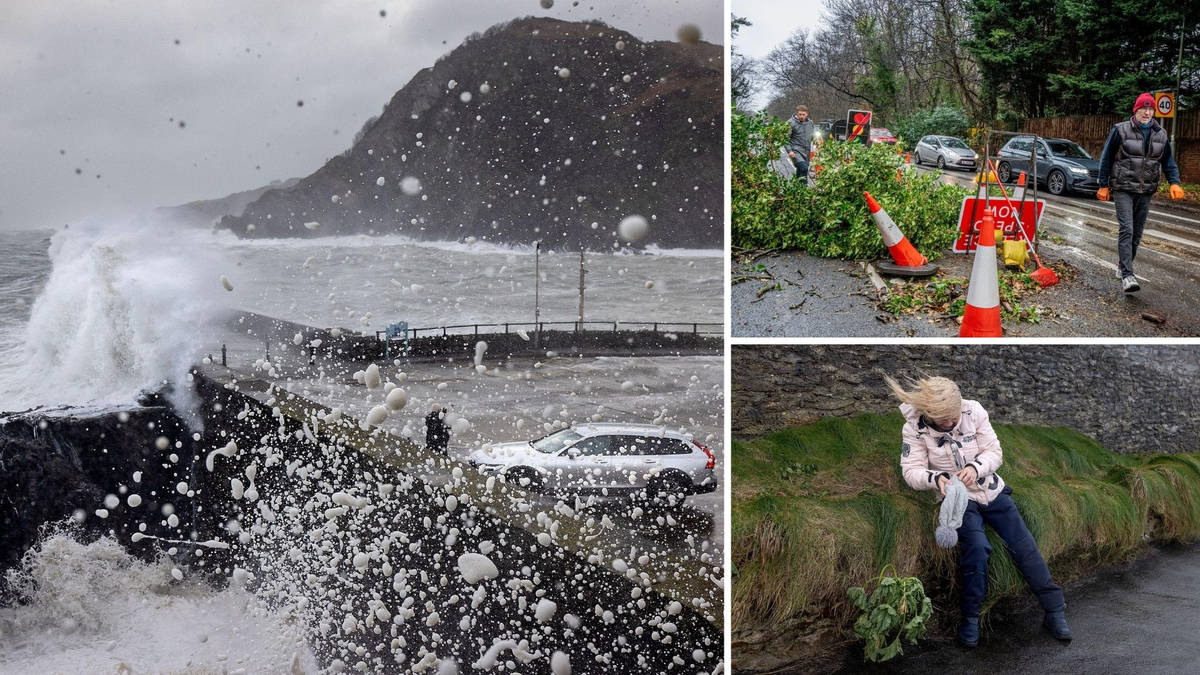 Storm Darragh's destruction: Winds of 93mph lash UK leaving thousands ...