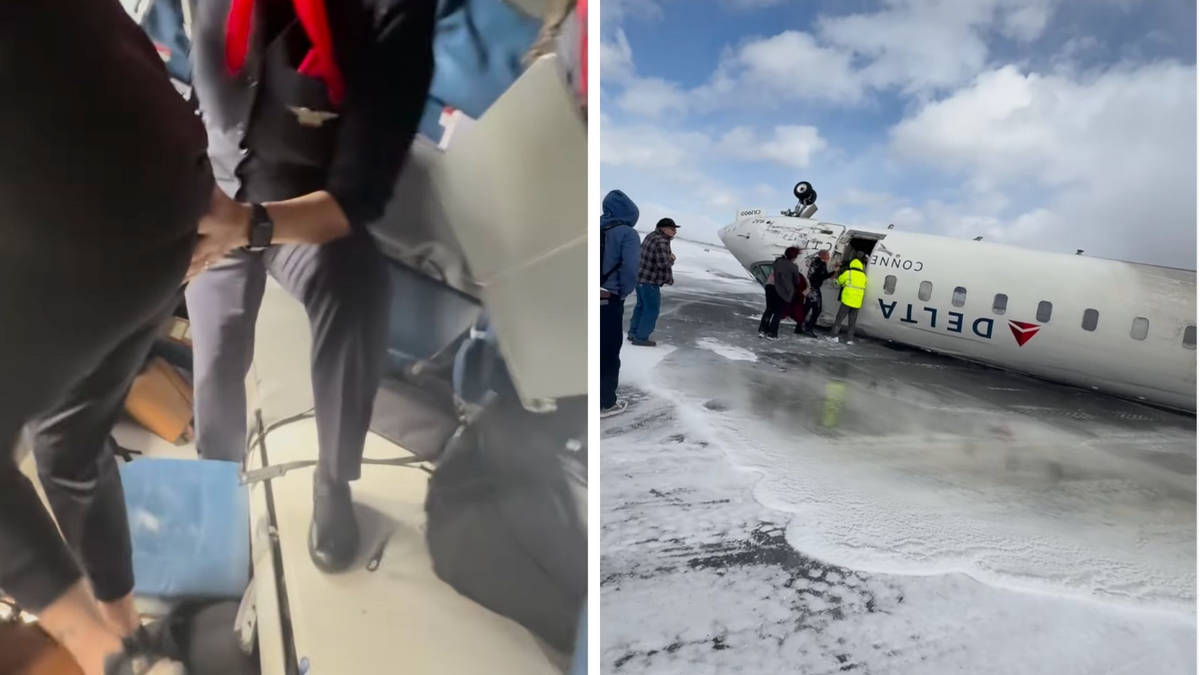 Shocking footage shows passenger's 'lucky escape' after Delta jet ...