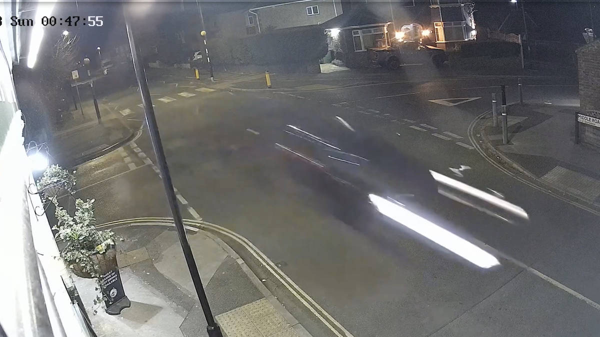 Watch: Car speeds through residential roads at 87mph moments before ...