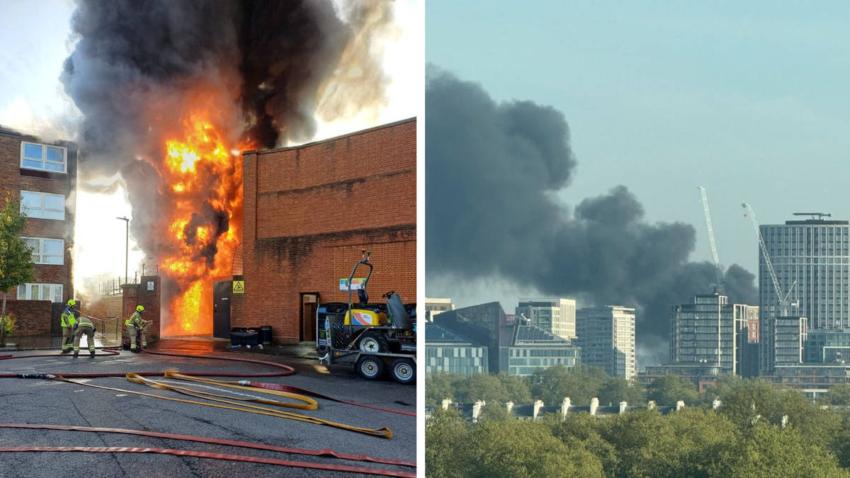 Hundred firefighters tackle huge blaze at London electrical substation ...
