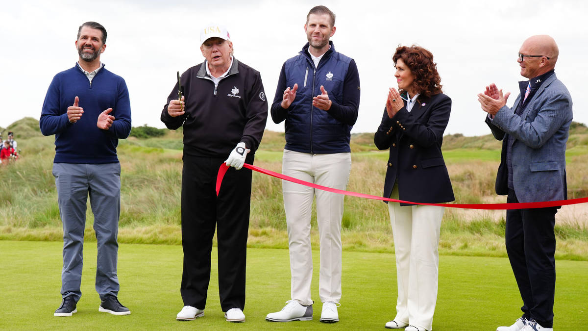 Trump opens new golf course in Scotland to mark last day of UK tour | LBC