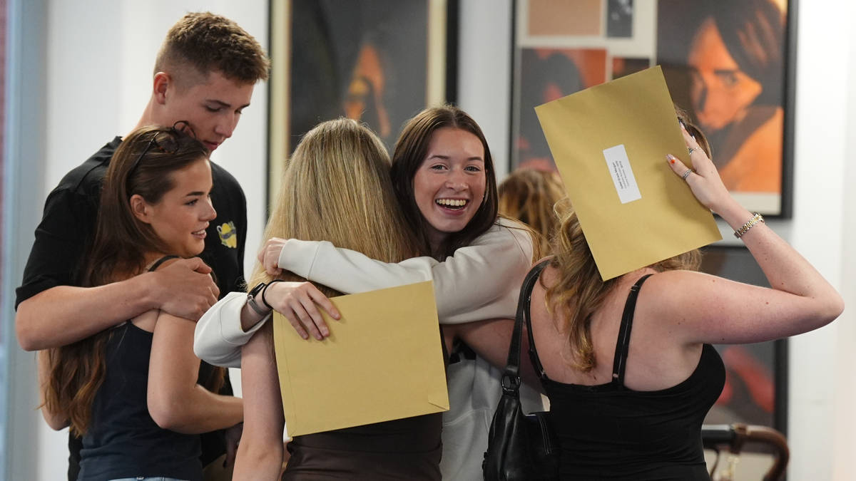 Students receiving eagerly anticipated A-level results | LBC