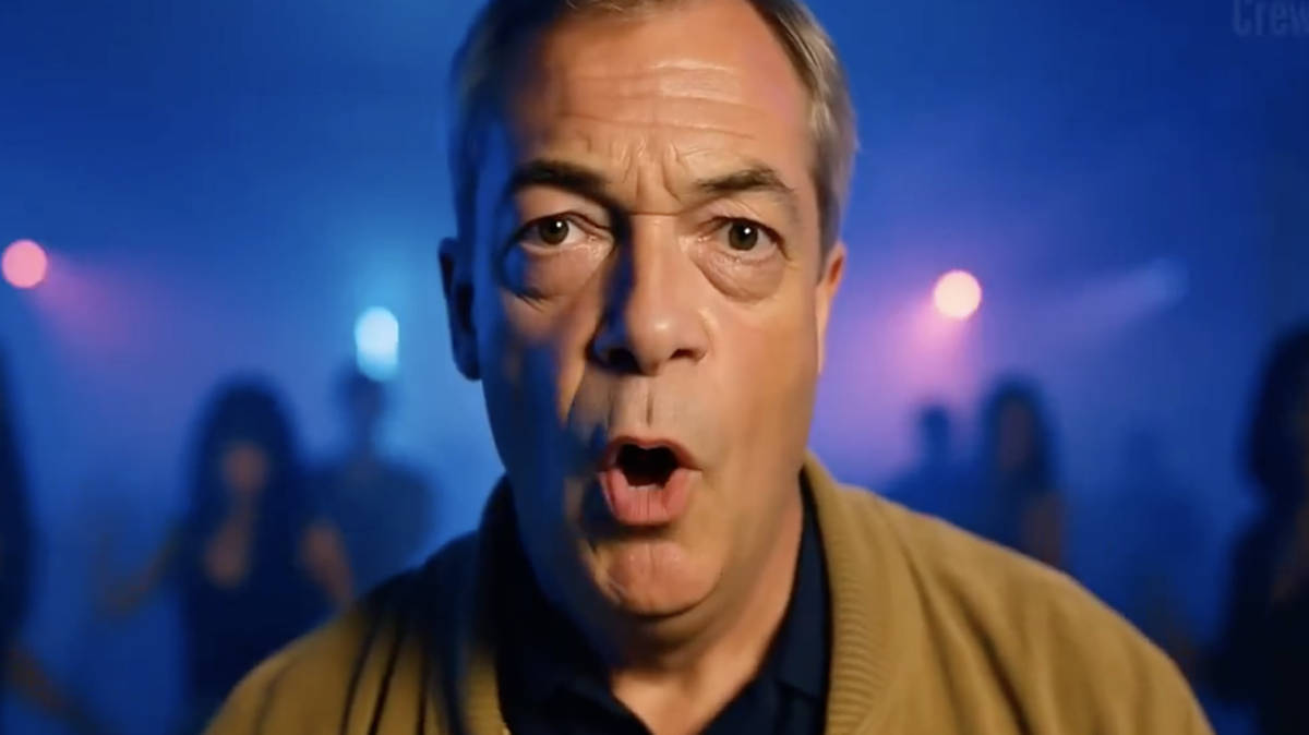 Nigel Farage shares strange AI video of himself dancing on pier as he ...
