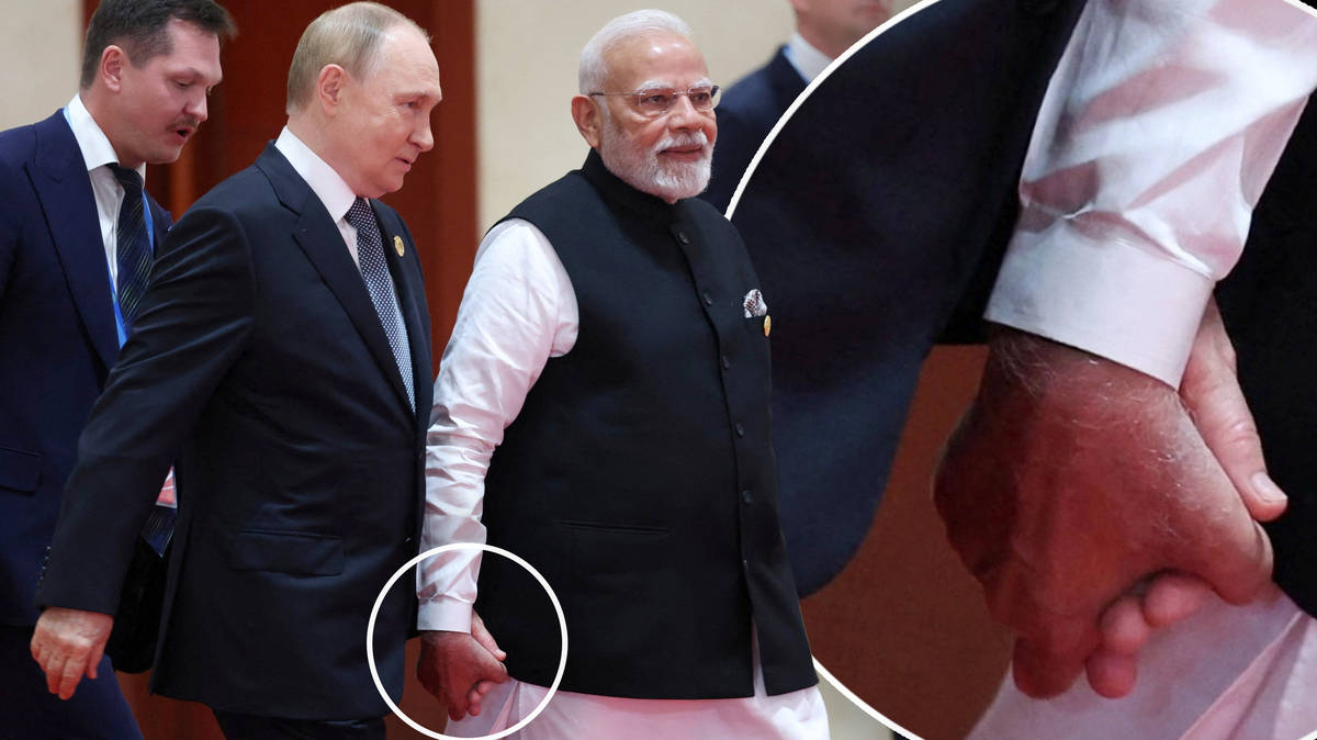 Narendra Modi and Vladimir Putin hold hands at summit in China | LBC