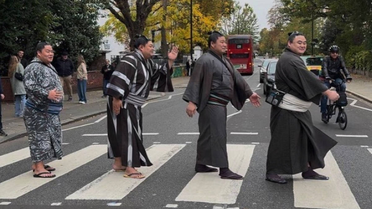 In pictures: When sumo came to London as wrestling titans enjoy lime bikes and recreate the ...