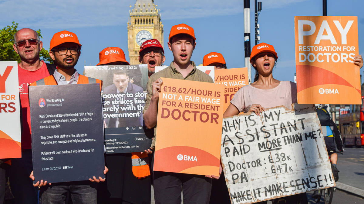 Doctors vote to go on strike for five days next month amid pay and jobs ...