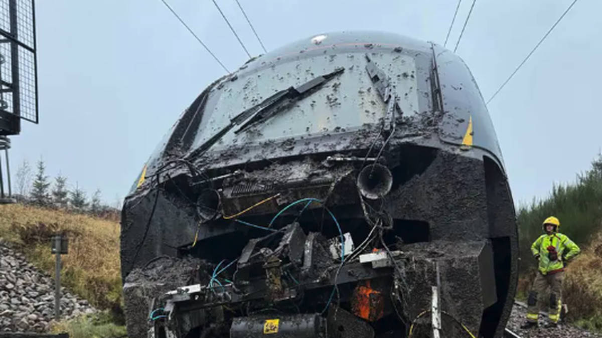 Images show full extent of damage after train de-rails in Cumbria - as ...