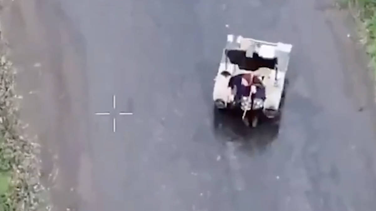 Moment military robot rescues Ukrainian pensioner from front-line | LBC