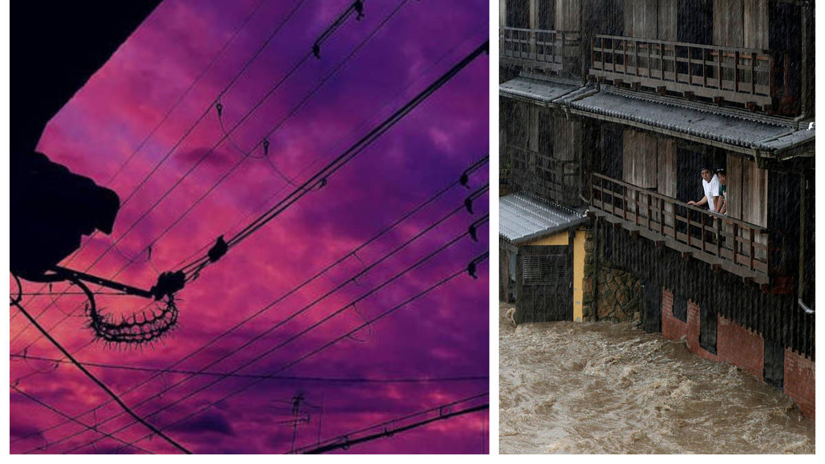Skies of Japan turn purple as Typhoon Hagibis unleashes chaos | LBC