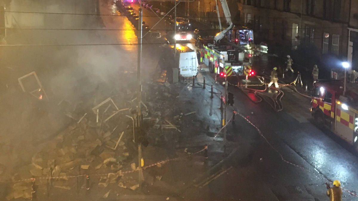 Building collapse in Glasgow after 'massive' fire hits shop and flats | LBC