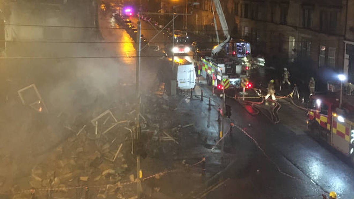 Building collapse in Glasgow after fire hits shop and flats | LBC